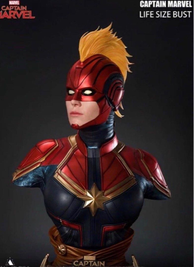 Queen studios life size bust Captain Marvel infinity studios, Hobbies ...