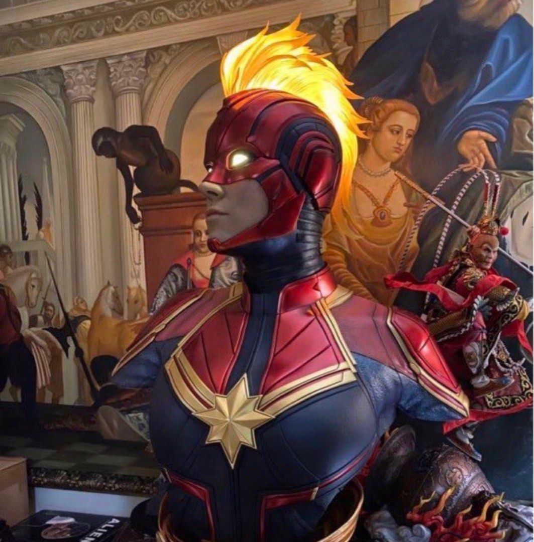 Queen studios life size bust Captain Marvel infinity studios, Hobbies ...