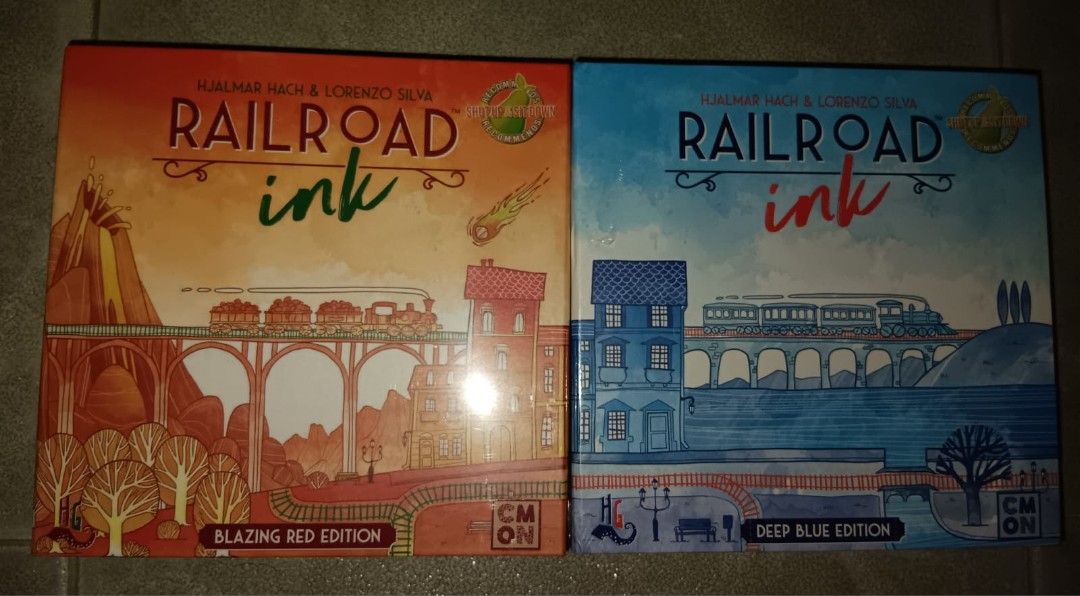 Railroad ink blazing red and deep blue edition bundle board games ...