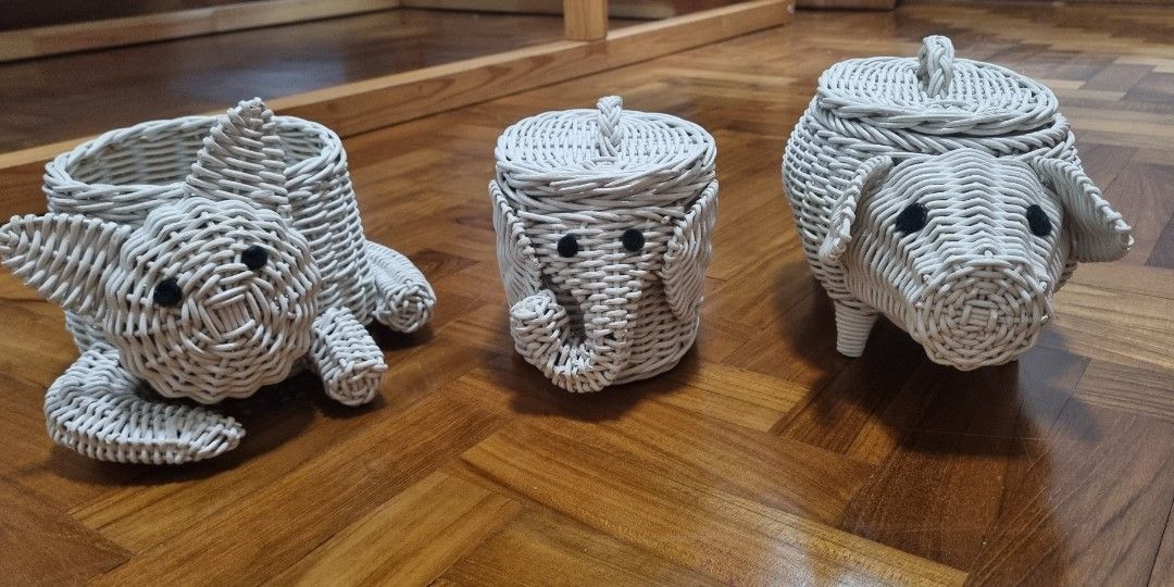 Rattan Animals Baskets, Babies & Kids, Bathing & Changing, Other Baby ...