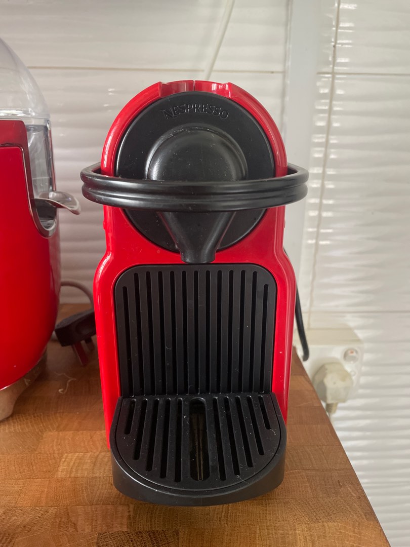 Red nespresso Inissia original capsule machine, TV & Home Appliances ...