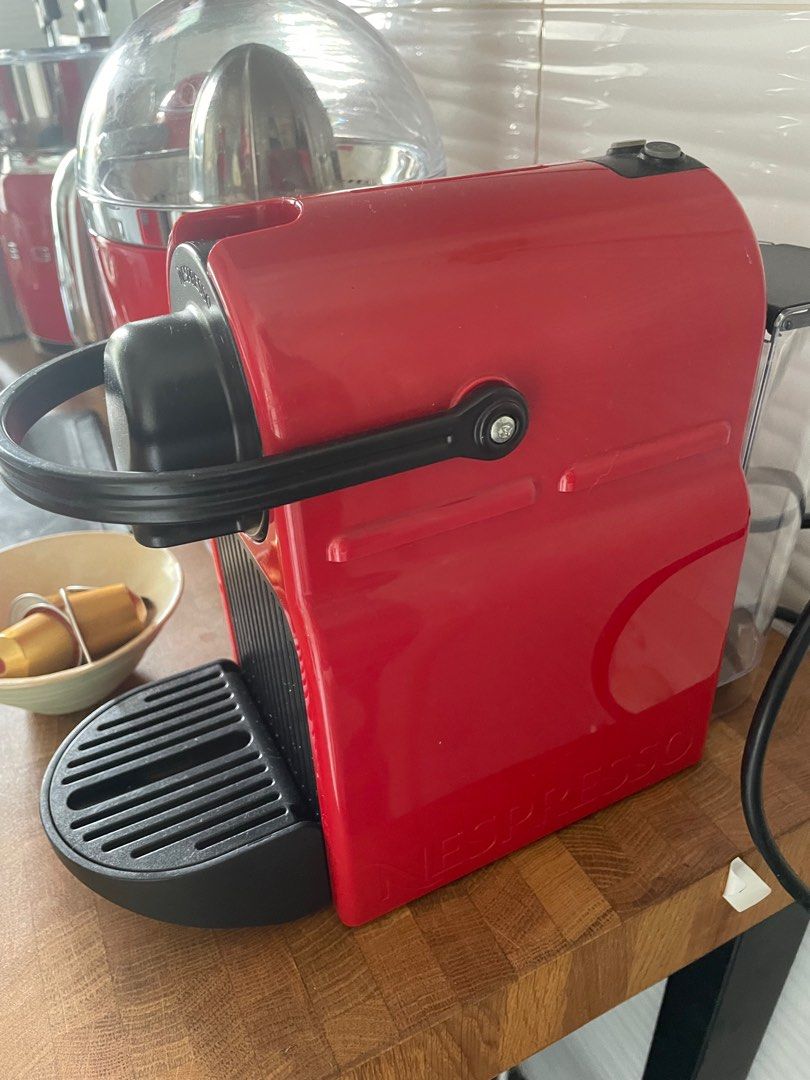 Red nespresso Inissia original capsule machine, TV & Home Appliances ...