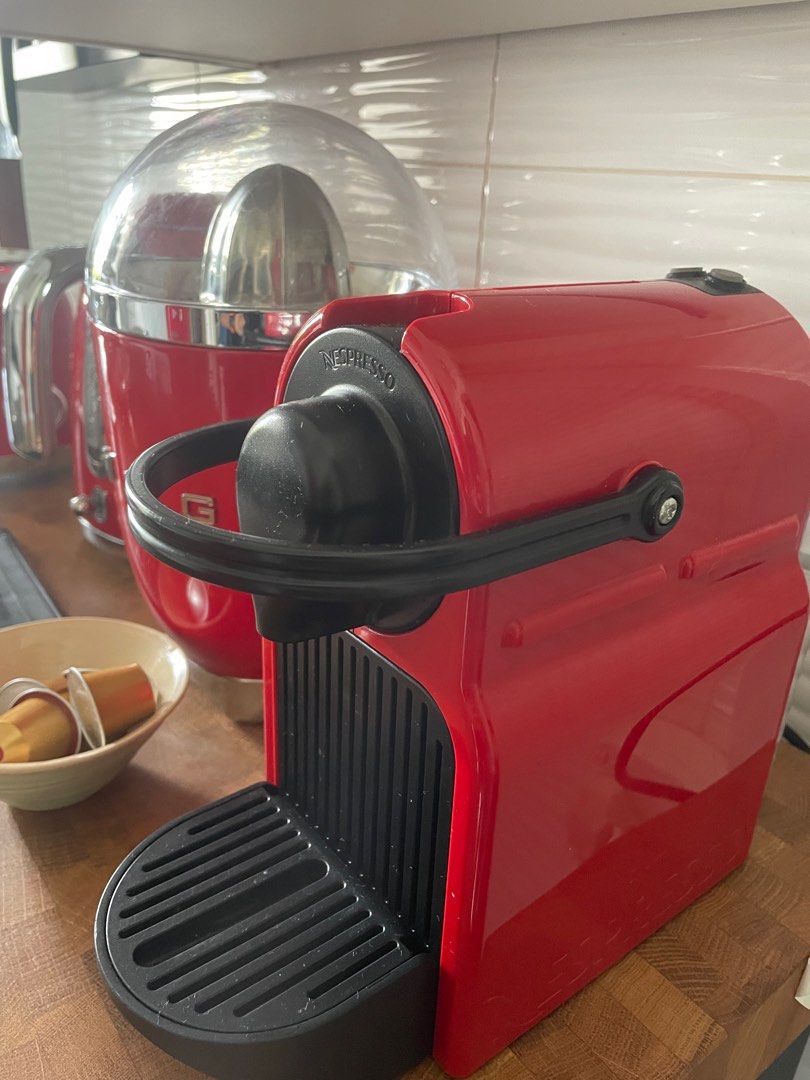 Red nespresso Inissia original capsule machine, TV & Home Appliances ...