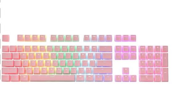 Redragon A130 Pink Pudding Keycaps, 104 Keys Standard Doubleshot PBT ...