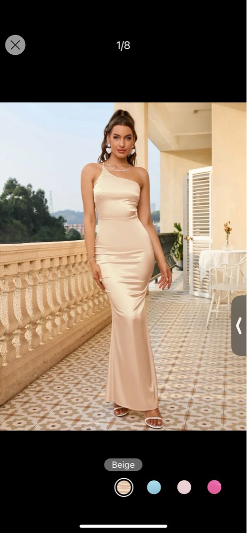 Satin Toga Dress, Women's Fashion, Dresses & Sets, Evening dresses ...