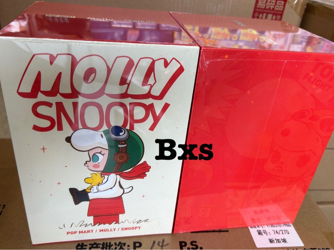 Sealed instock Authentic Popmart X peanuts Snoopy Molly display figure ...