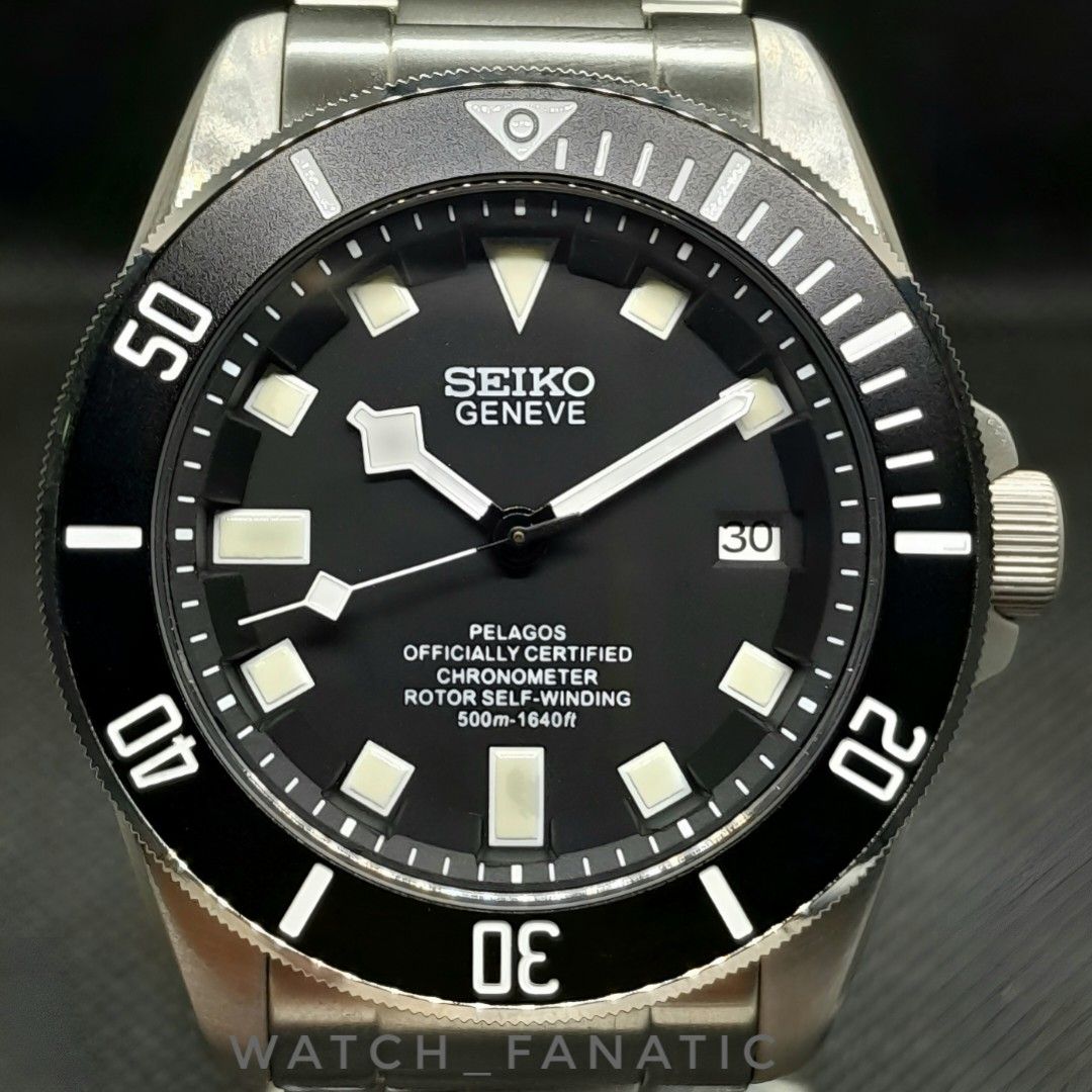 SEIKO MOD [ PELAGOS BLACK DIAL ] 42MM JAPANESE NH35 MOVEMENT, Men's ...