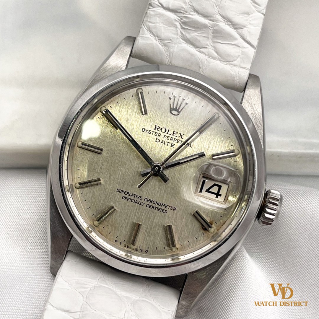 SIGMA 1968 34mm Rolex Oyster Perpetual Date Silver Dial 1500, Luxury ...