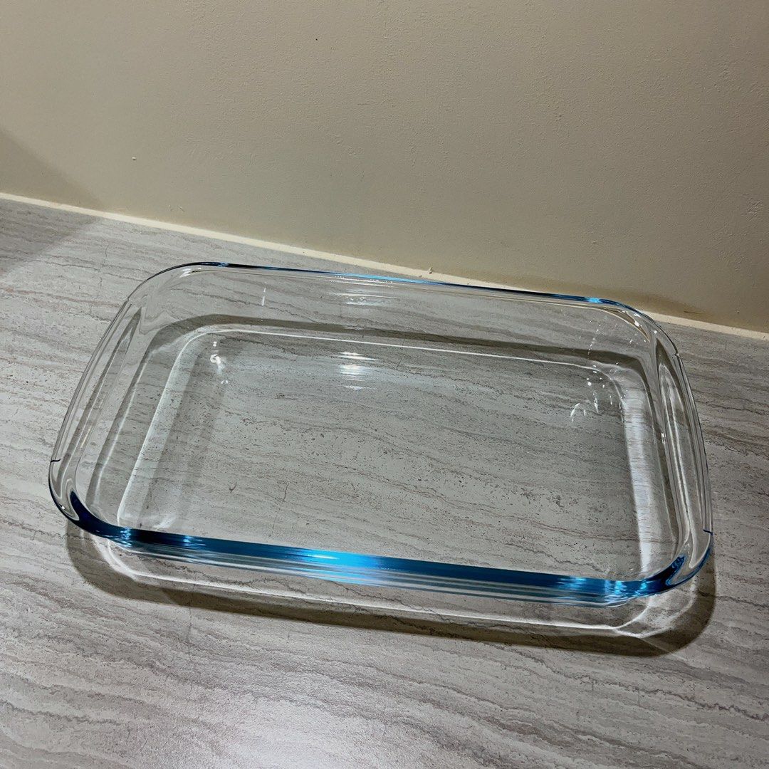 SILWA 西華 晶透玻璃烤盤 1600ML 玻璃托盤 耐熱烤盤 微波爐烤箱家用燒烤盤烤魚盤蒸魚菜盤長方形餐盤, 家具及居家用品, 廚具和餐具, 烤盤在旋轉拍賣