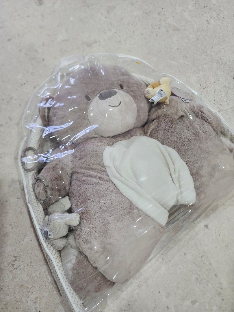 Soft furry Play Mat Teddy bear with dangling toys arches, Babies & Kids ...