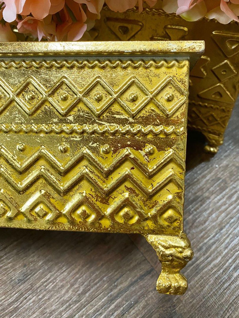 Sold sept- 3 sizes Lux design gold planter box, Furniture & Home Living ...