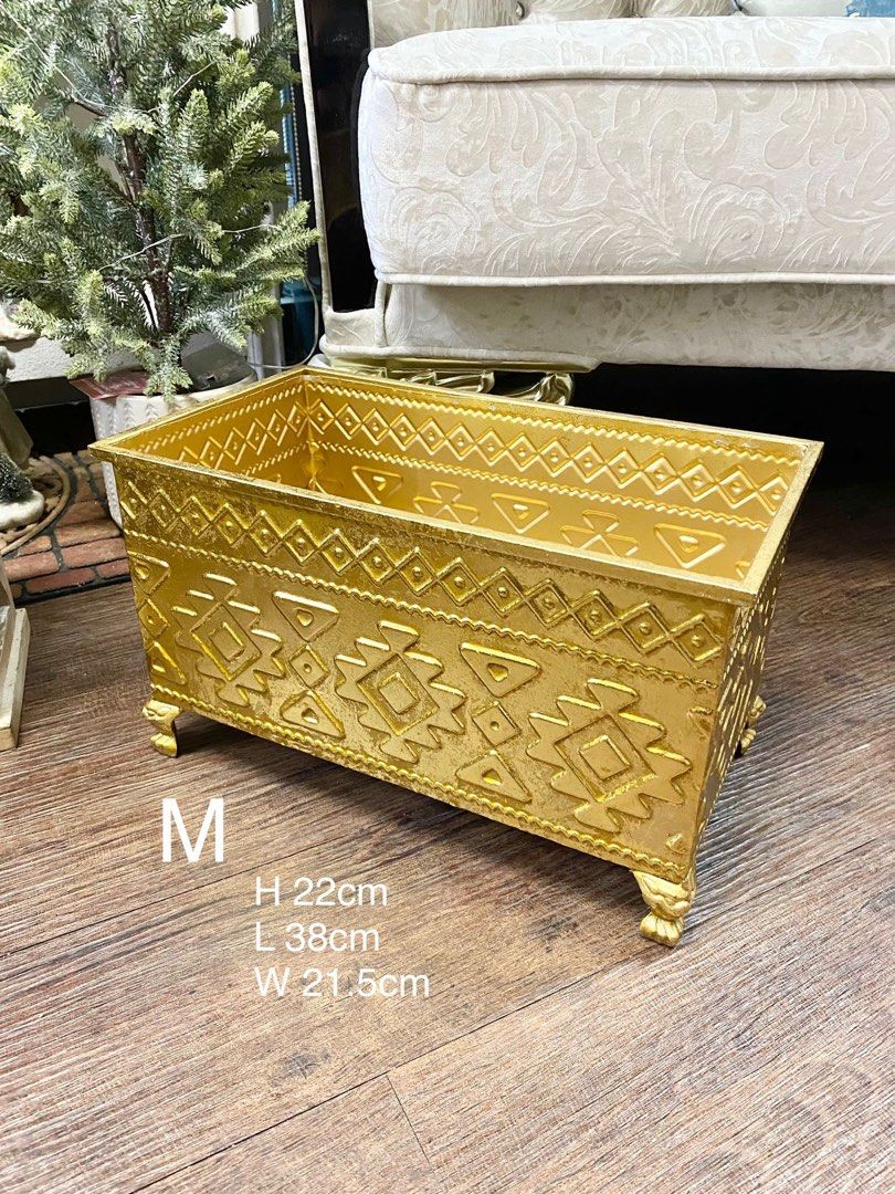 Sold sept- 3 sizes Lux design gold planter box, Furniture & Home Living ...