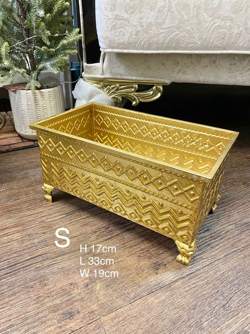 Sold sept- 3 sizes Lux design gold planter box, Furniture & Home Living ...