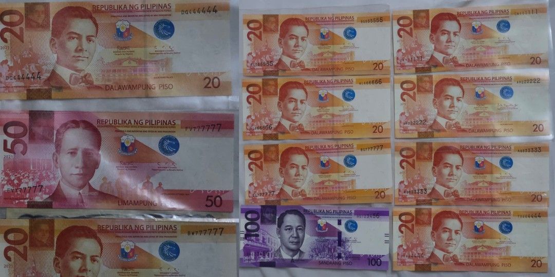 Solid serial number banknote UNC notes brand new fancy serial piso ...