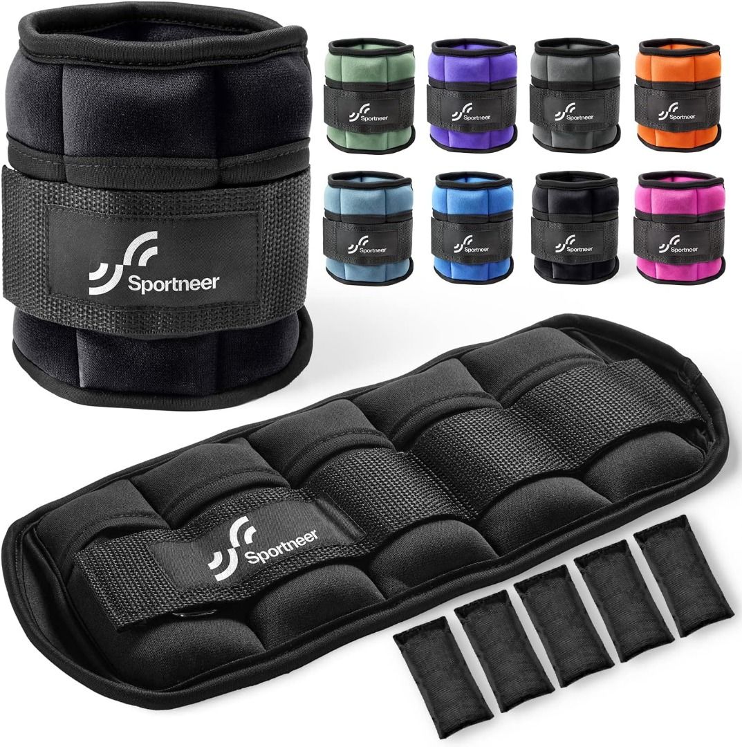 Sportneer Ankle & Wrist Weights Set 2lb, Fully Adjustable Weights Ankle ...
