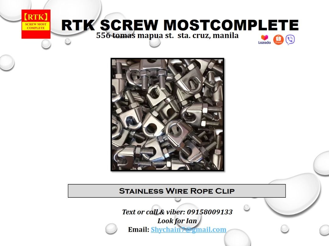 Stainless Wire Rope Clip 20mm, Commercial & Industrial, Construction ...