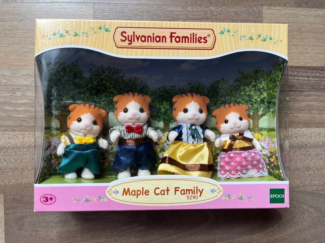 Sylvanian Families Maple Cat Family, Hobbies & Toys, Toys & Games on Carousell
