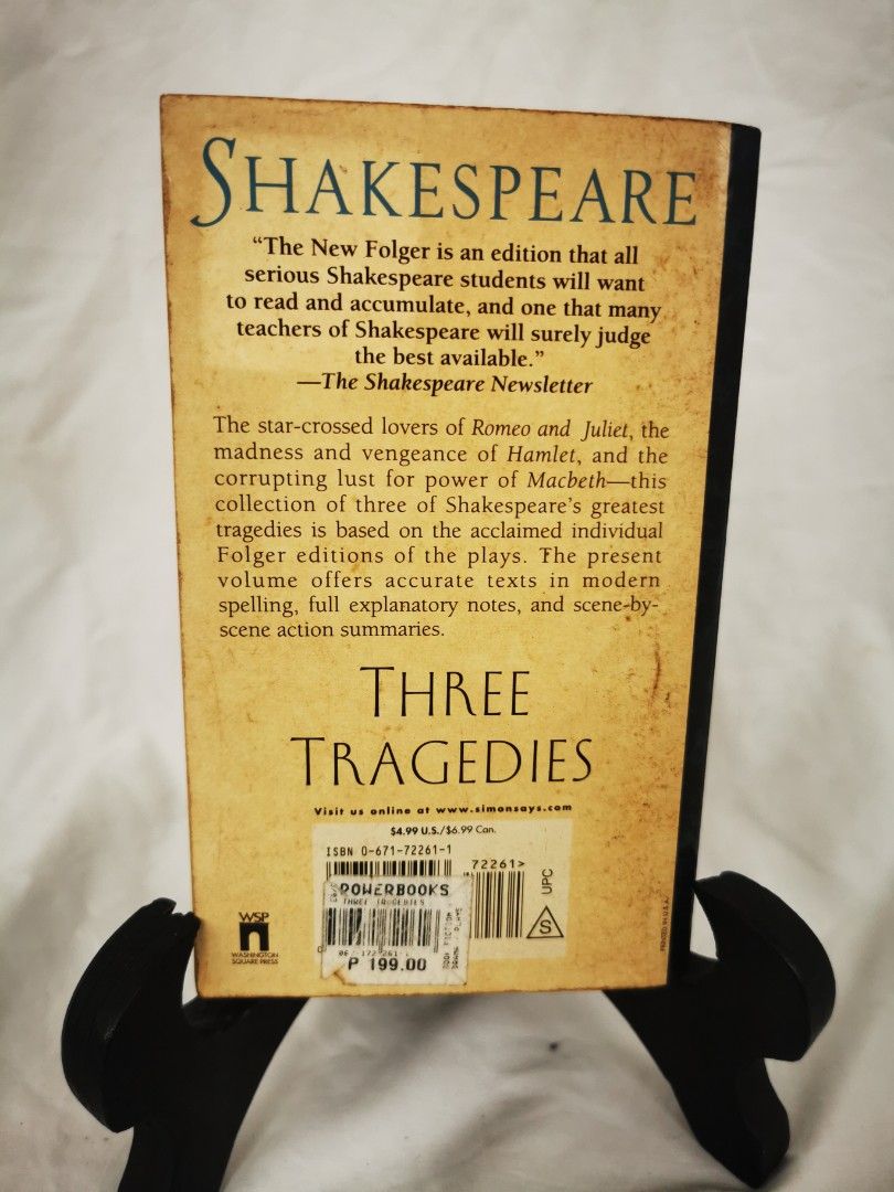 Three Tragedies by Shakespeare, Hobbies & Toys, Books & Magazines, Fiction & Non-Fiction on ...