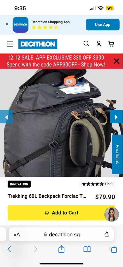 Trekking 60L Bag Forclaz Decathlon, Men's Fashion, Bags, Backpacks on ...