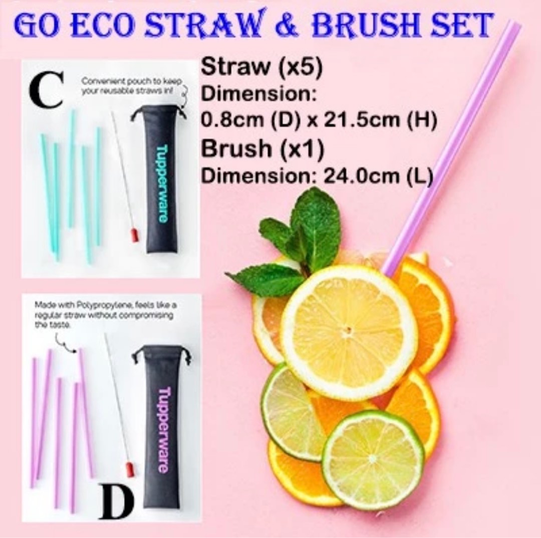 Tupperware Go Eco Straw and Brush Set, Everything Else on Carousell
