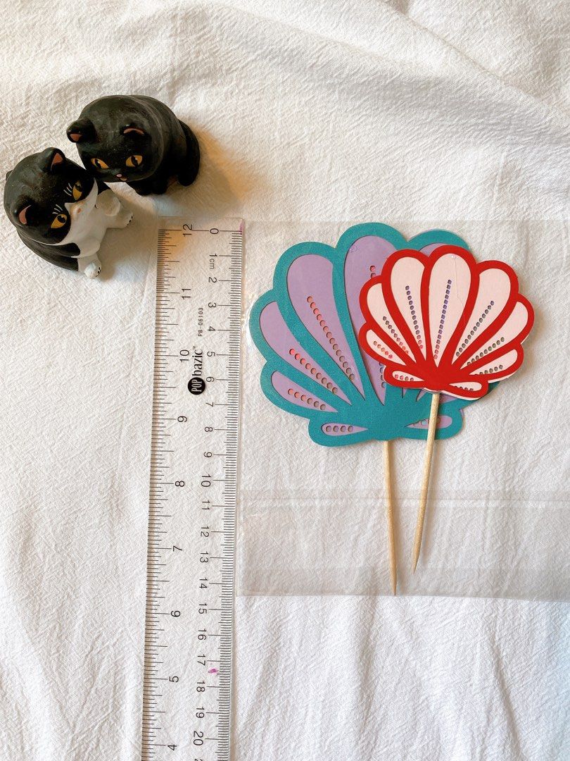 Undersea water theme/ mermaid themed cake toppers (seaweed, seashells ...