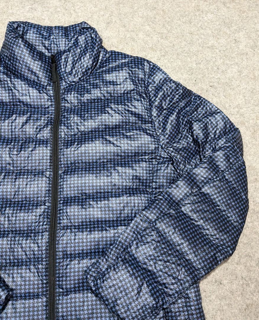 UNIQLO ULTRA LIGHT DOWN Jacket Puffer Puff Winter Geometric Blue Full ...