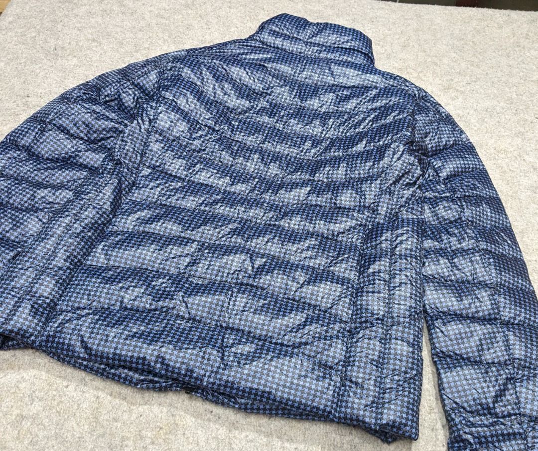 UNIQLO ULTRA LIGHT DOWN Jacket Puffer Puff Winter Geometric Blue Full ...