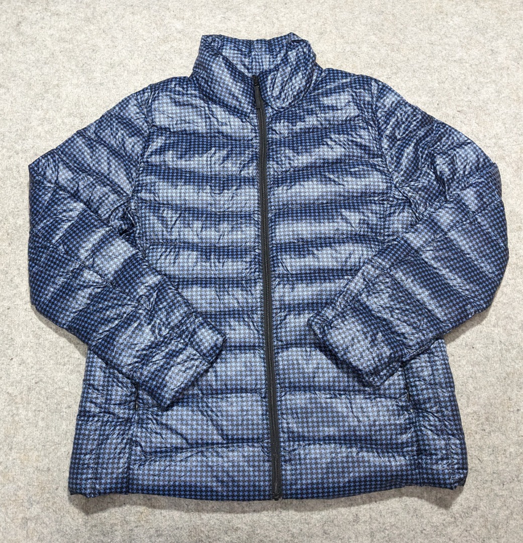 UNIQLO ULTRA LIGHT DOWN Jacket Puffer Puff Winter Geometric Blue Full ...