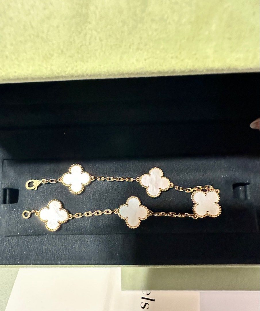 Authentic VCA Vintage Alhambra 5 Motifs MOP Bracelet, Luxury ...