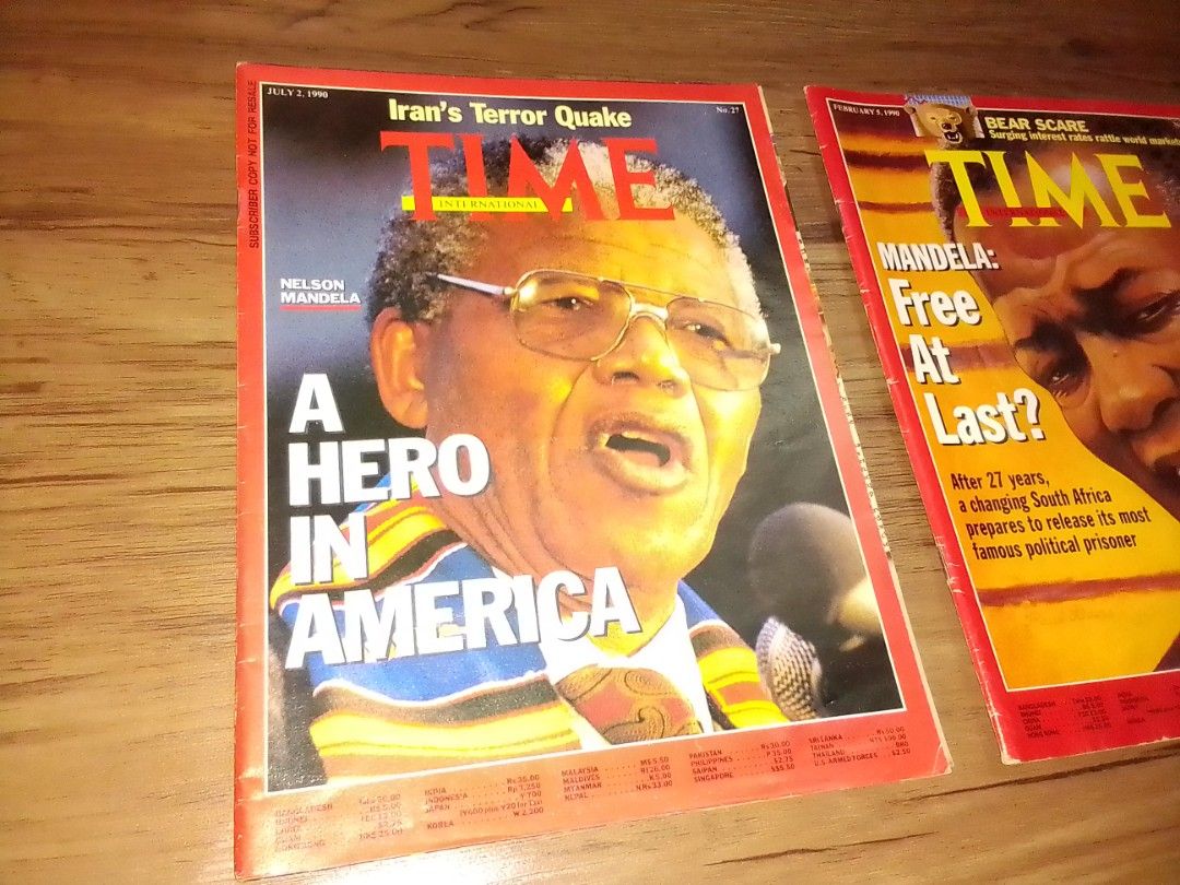 Vintage 90s Time Magazine / Nelson Mandela / Time magazine / Old ...