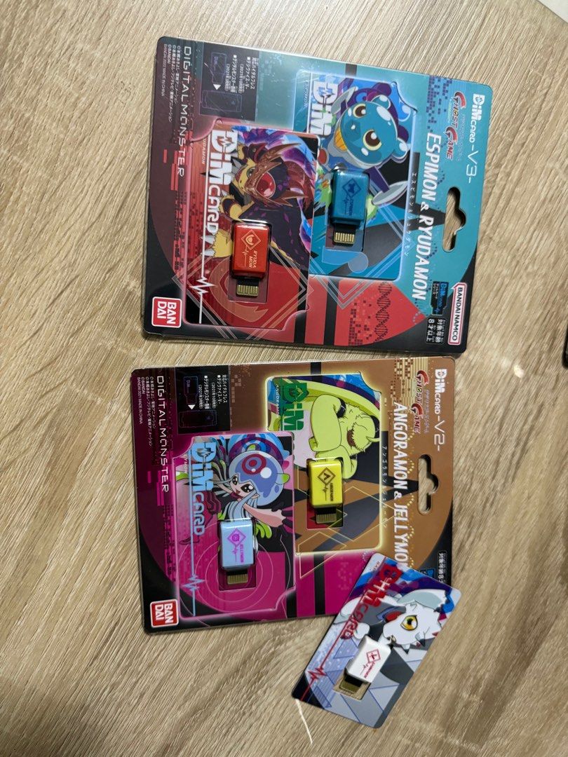 Vital Bracelet Digimon Dim Cards Angoramon/Jellymon & Espimon/Ryudamon ...