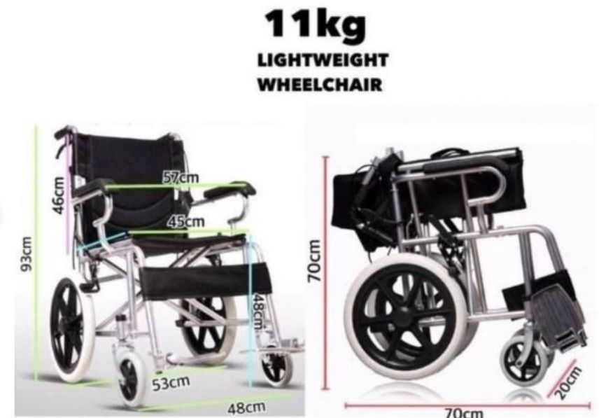 Wheelchair pushchair -Foldable Portable, for Elderly, Disabled ...