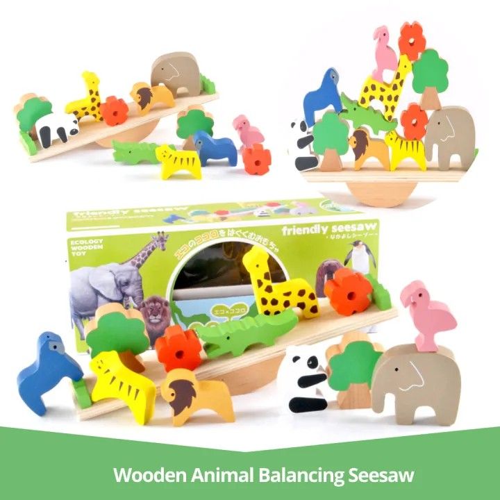 Wooden Animal Seesaw, Babies & Kids, Infant Playtime on Carousell