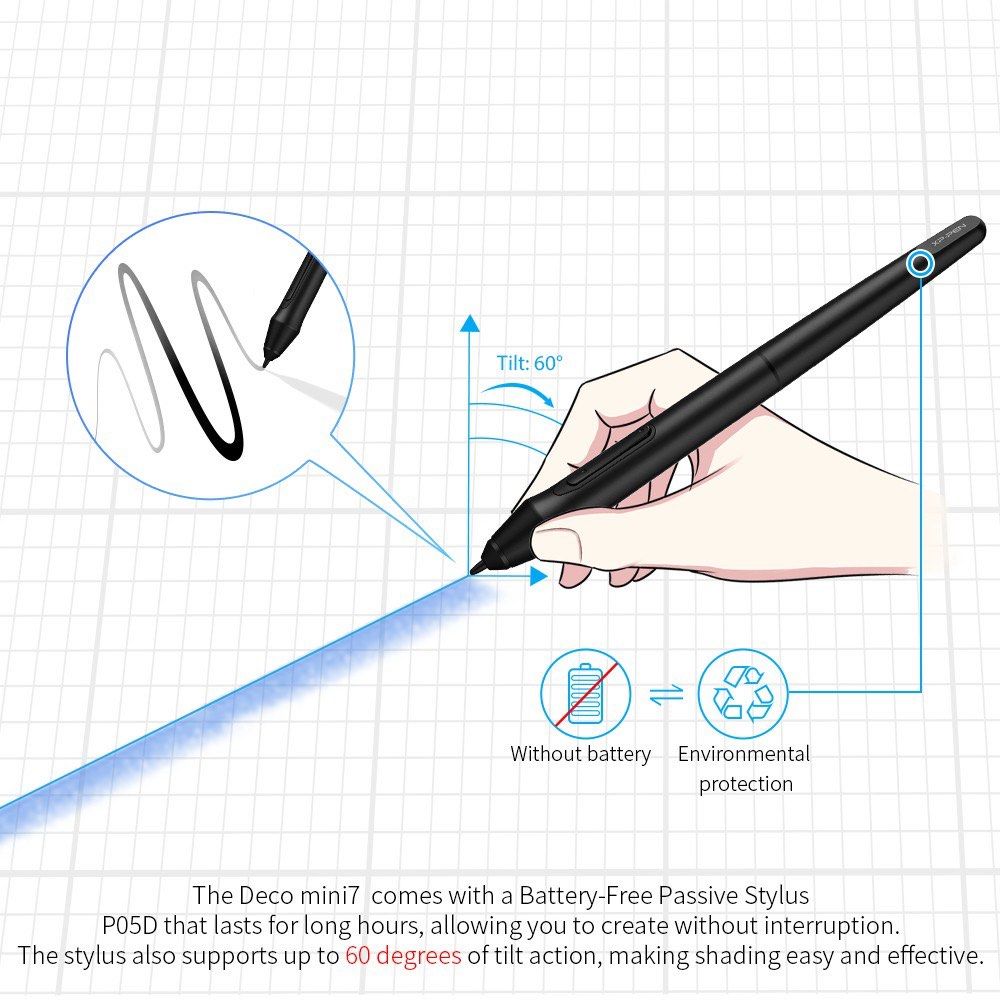 XP-PEN Deco mini7 Graphic Drawing Tablet 7inch Digital Pen Tablet ...