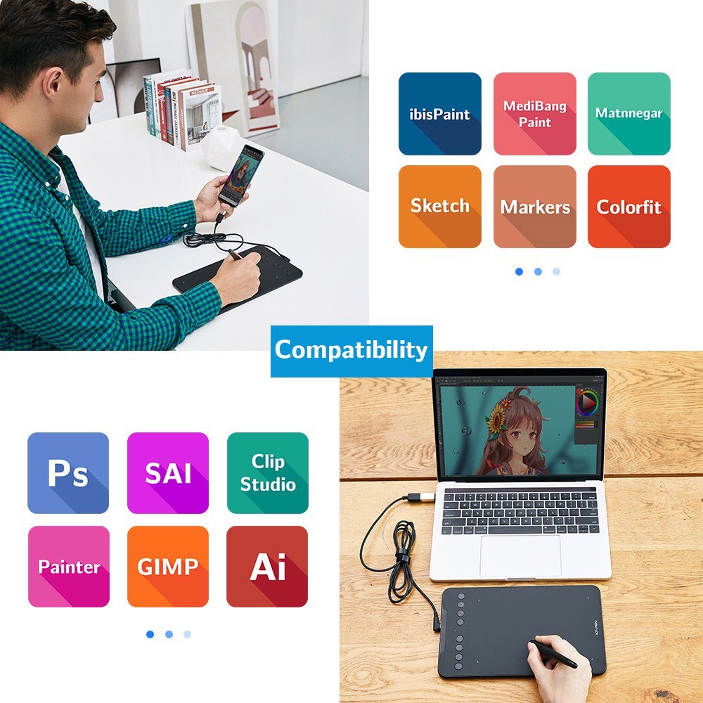 XP-PEN Deco mini7 Graphic Drawing Tablet 7inch Digital Pen Tablet ...