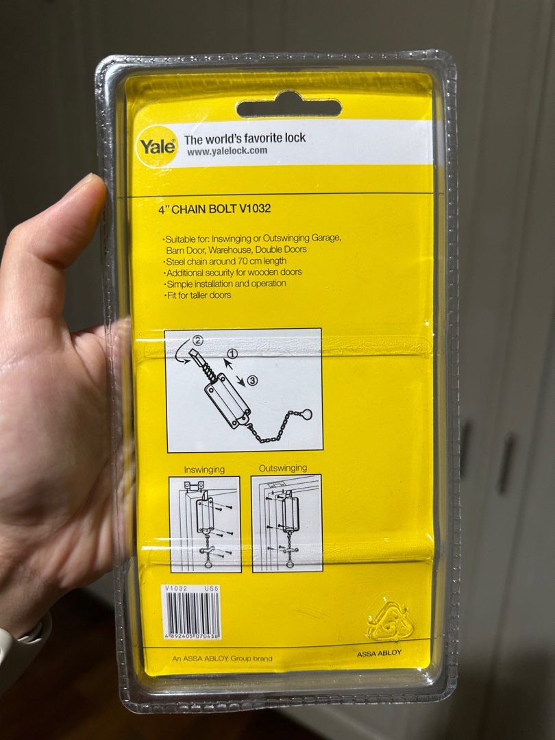 Yale Chain Bolt (Brand New and Sealed), Furniture & Home Living ...