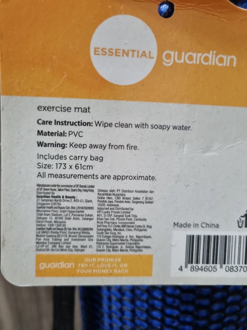 Yoga mat (from Guardian), Sports Equipment, Exercise & Fitness ...