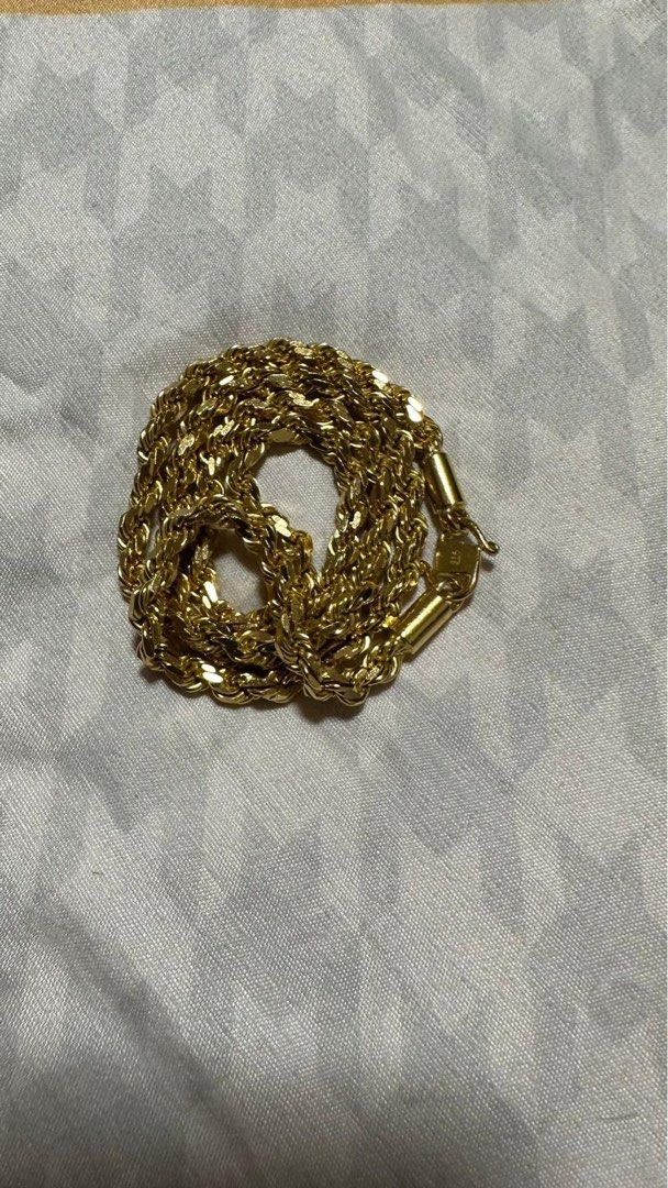 100g SOLID GOLD ROPE CHAIN 916 (22K), Men's Fashion, Watches ...