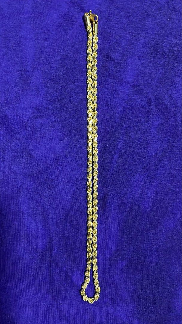 100g SOLID GOLD ROPE CHAIN 916 (22K), Men's Fashion, Watches ...