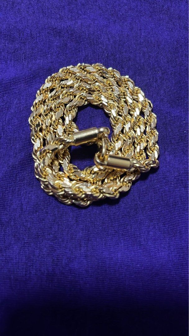 100g SOLID GOLD ROPE CHAIN 916 (22K), Men's Fashion, Watches ...