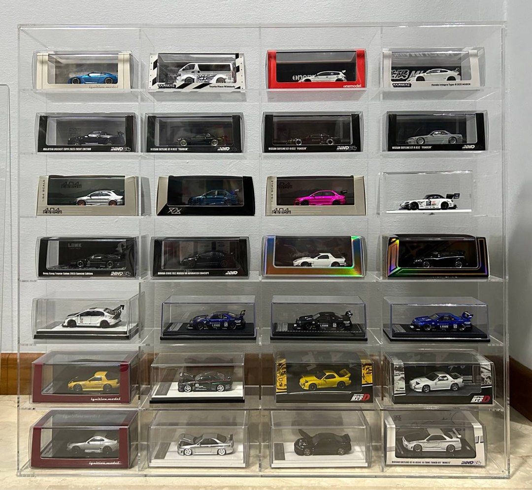1:64 Acrylic Display Case 28 Slots For Inno64 Tarmac Works Ignition ...