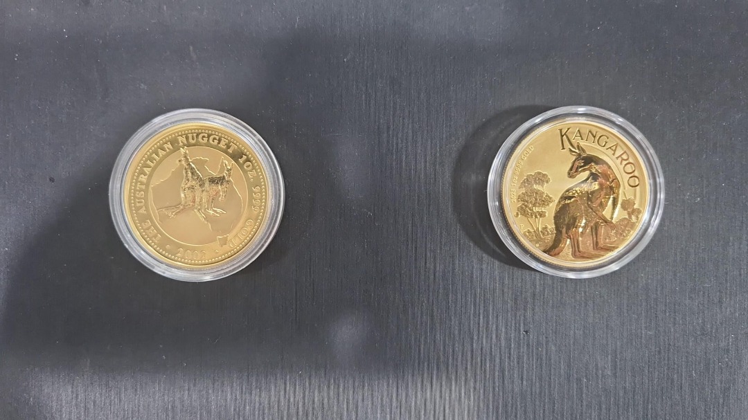 1 oz Australian Gold Kangaroo Nugget Coin (Years 2002 and 2023 motifs ...