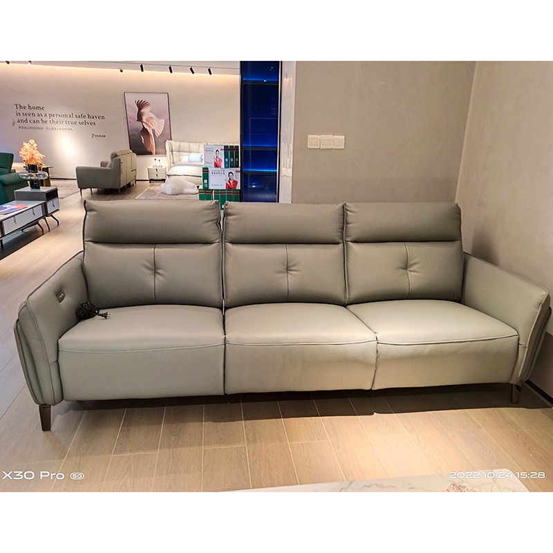 1Seater electric extension Sofa Genuine Leather Sofa Frame+sponge 30 ...