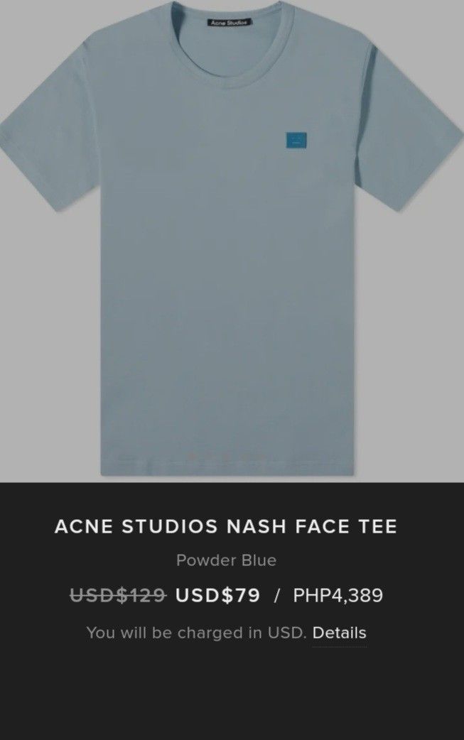 ACNE STUDIOS NASH FACE TEE, Luxury, Apparel on Carousell