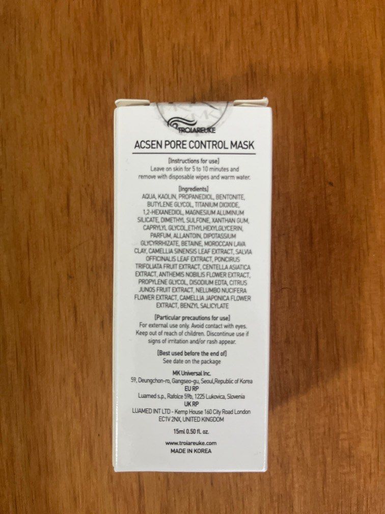 Acsen Pore Control Mask (Expiry 11 Jan 2024), Beauty & Personal Care ...