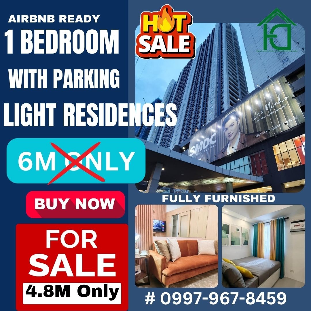 AirBNB Ready Condo 1 Bedroom with Parking in SMDC Light Residences ...
