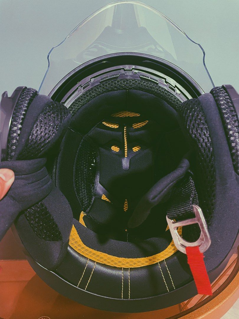 Aki AK7 Ocean Helmet (Matte Black & Red), Motorcycles, Motorcycle ...