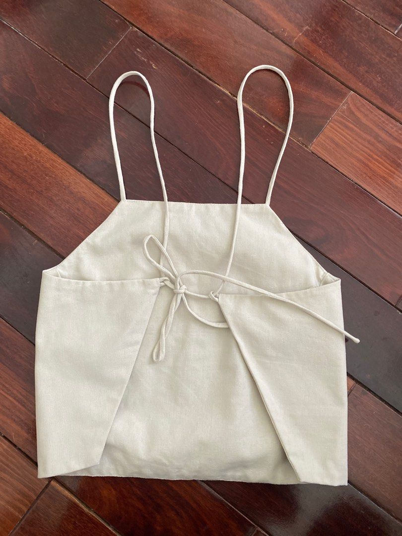 araw the line amihan apron top in oat, Women's Fashion, Tops ...