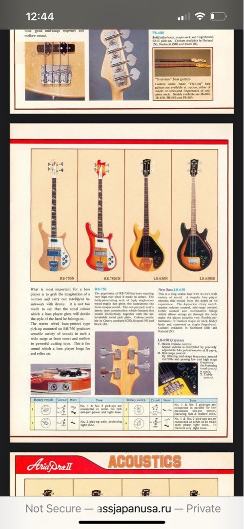 Aria Pro II (LB-650) 1970s JAP Version - Gibson Ripper Bass Guitar , 興趣 ...