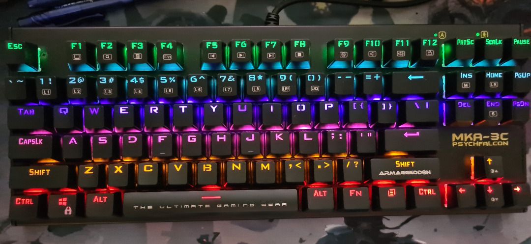 Armaggedddon MKA-3C (fitted with gateron brown switches) + FREE keycaps ...